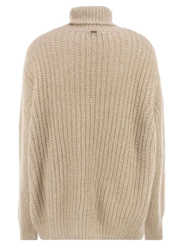 Herno Wool And Alpaca Turtleneck Jumper - Cream