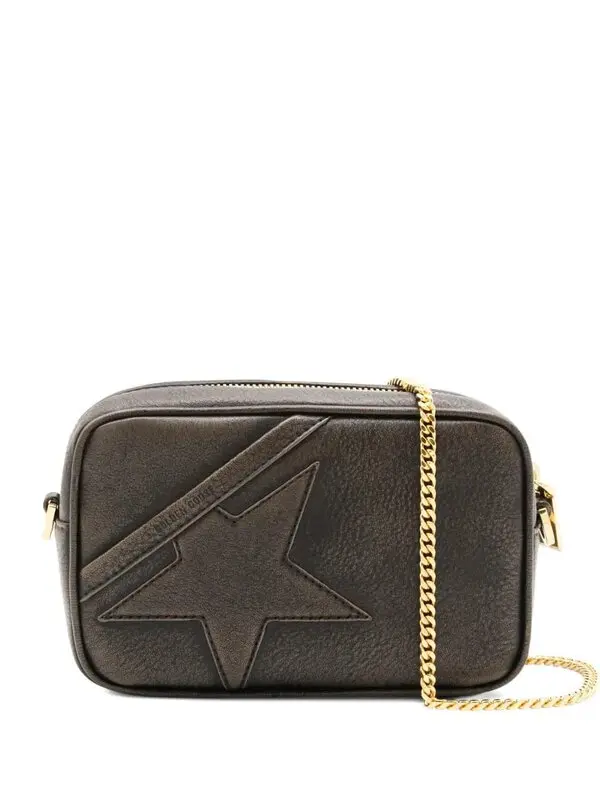 GOLDEN GOOSE Mini Star Bag In Distressed Leather With Tone-on-tone Star - Brown