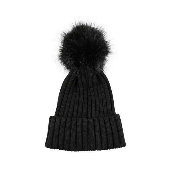 Moncler Ribbed Beanie - Black