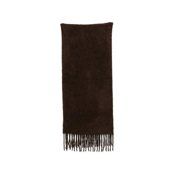 GOLDEN GOOSE Rectangular Fringe Scarf - Brown