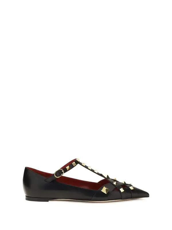 Valentino Garavani Studdy Kidskin Ballerinas - Black