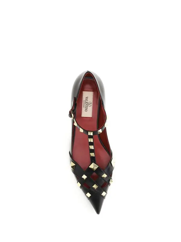 Valentino Garavani Studdy Kidskin Ballerinas - Black