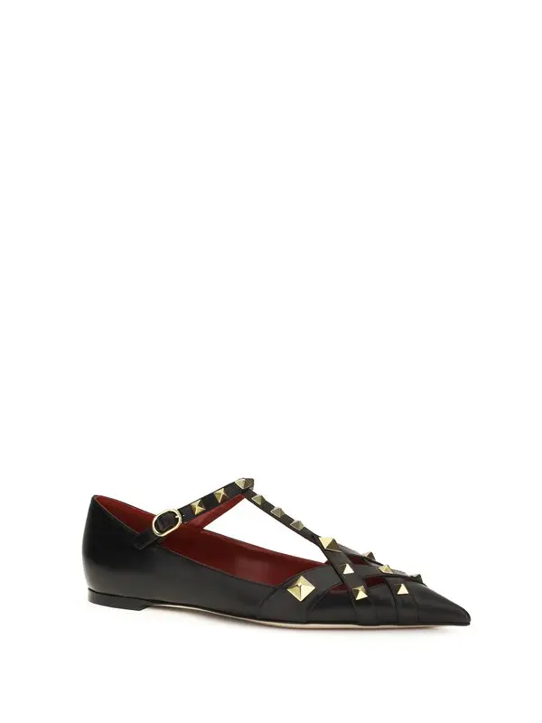 Valentino Garavani Studdy Kidskin Ballerinas - Black