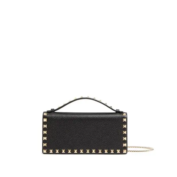 Valentino Garavani Grained Calfskin Rockstud Tote - Black