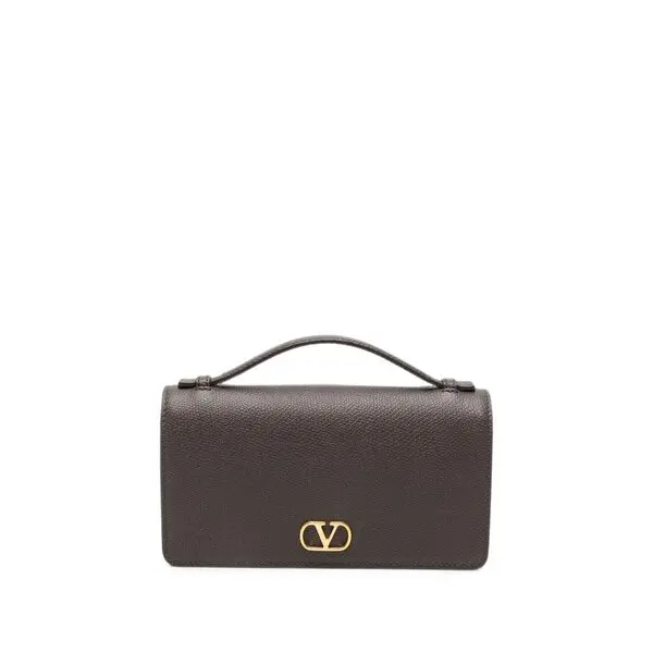 Valentino Garavani Leather Clutch Bag - Brown