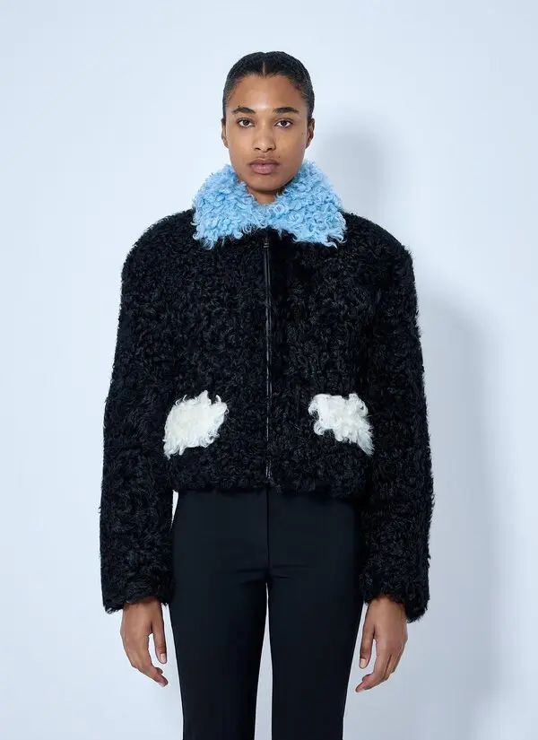Marni Curly Shearling Jacket - Black