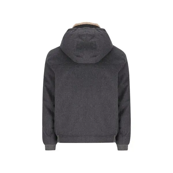 Brunello Cucinelli Grey Jackets Hooded Jackets