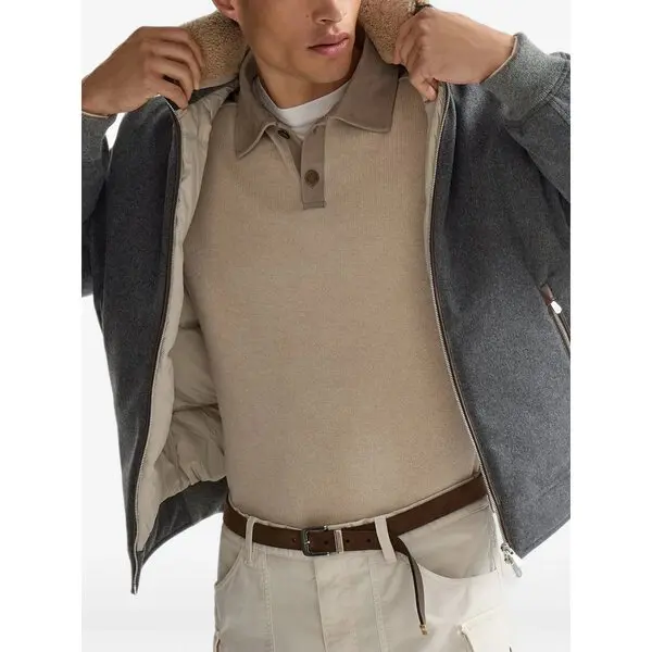 Brunello Cucinelli Wool Zip-up Hooded Jacket - Gray