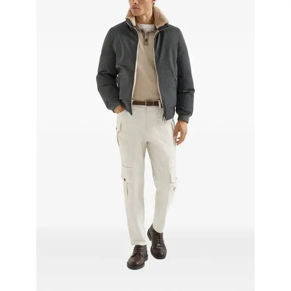 Brunello Cucinelli Wool Zip-up Hooded Jacket - Gray