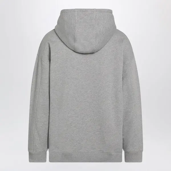 Loewe Relaxed-fit Hoodie With Leather Drawstring - Gray