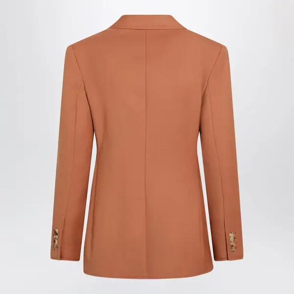 Chloé Single-breasted Jacket In Burnt Orange Wool Gabardine