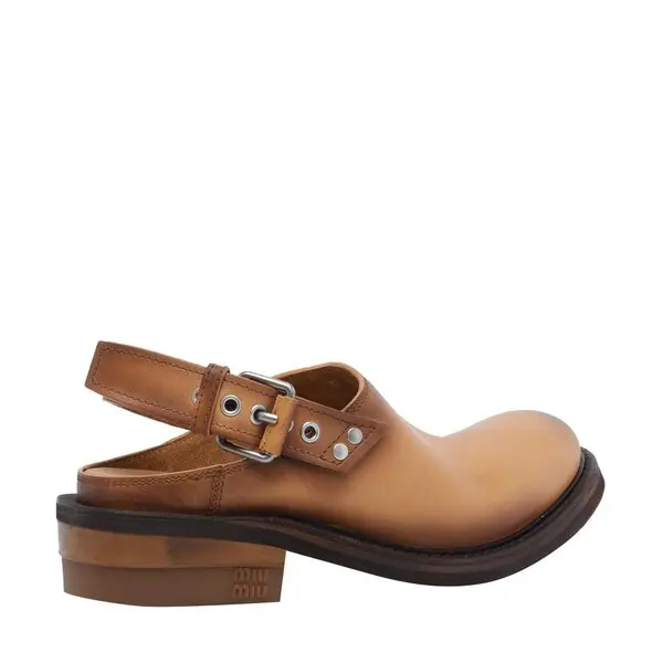 Miu Miu Leather Foule Sabot