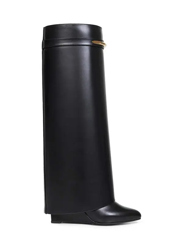 Givenchy Black Leather Shark Pinch Knee-high Boots - Multicolor