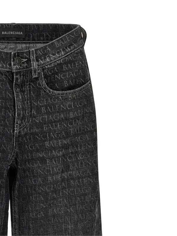 Balenciaga Wide Leg Jeans - Black