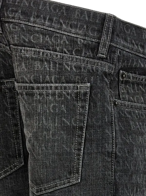 Balenciaga Wide Leg Jeans - Black