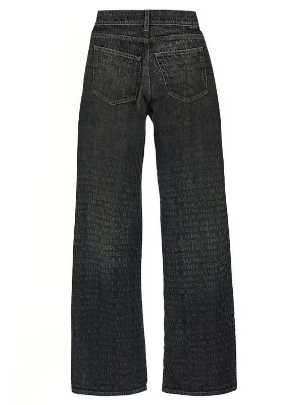 Balenciaga Monogram Wide Leg Jeans