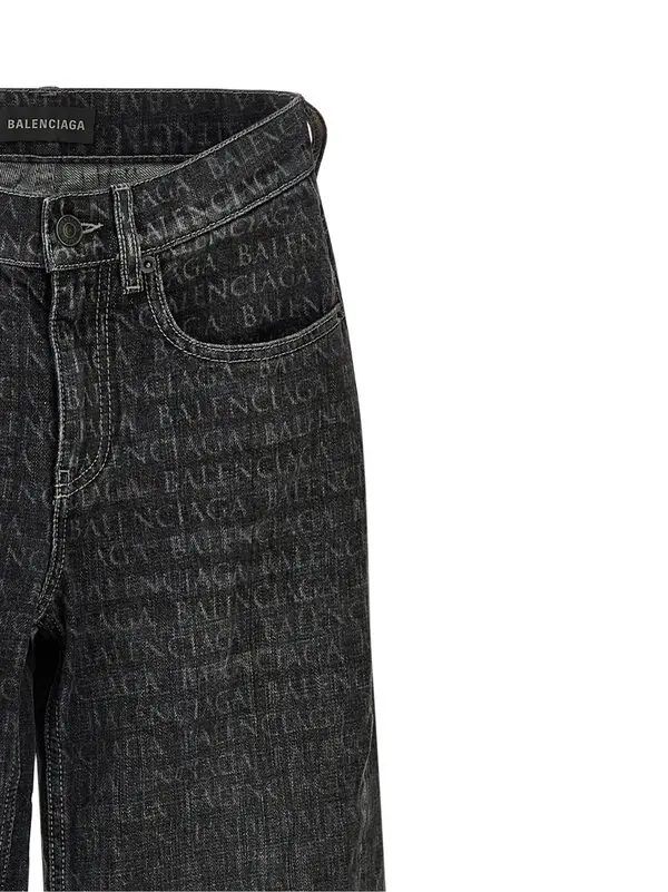 Balenciaga Monogram Wide Leg Jeans