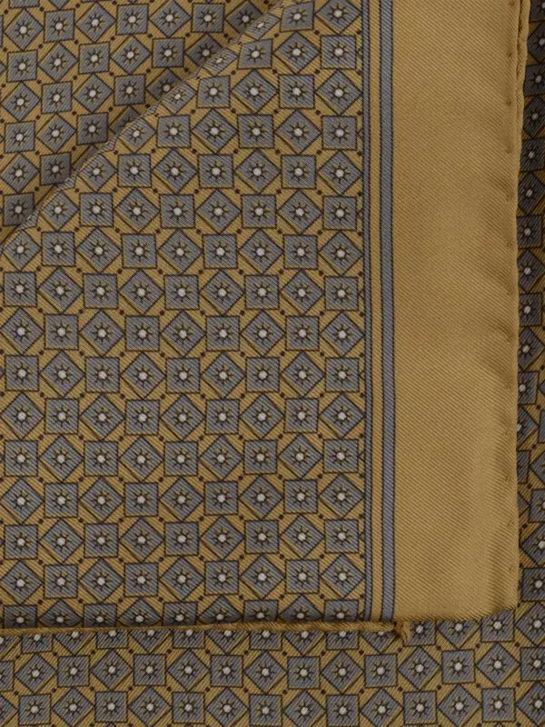 Saint Laurent Geometric Print Silk Twill Scarf