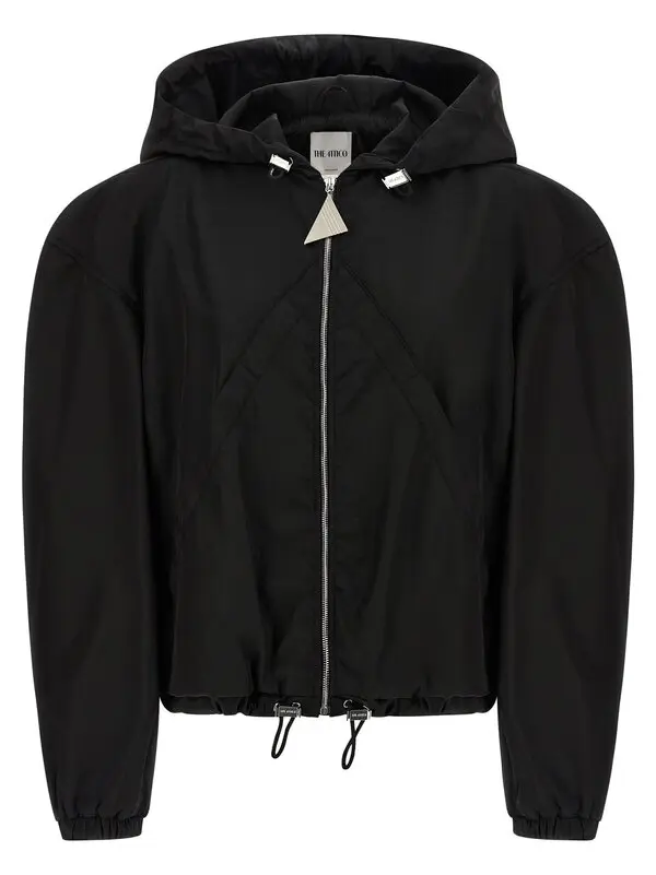 Attico Maxi Hood Bomber Jacket - Black