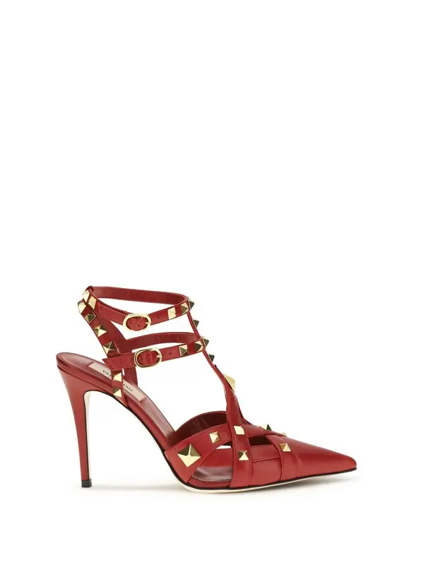 Valentino Garavani Studdy Décolleté In Kidskin - Red
