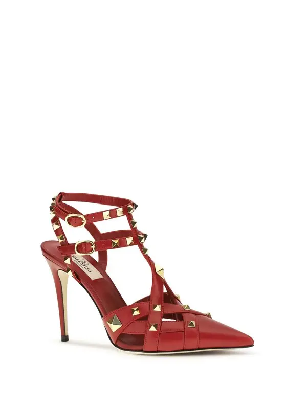 Valentino Garavani Studdy Décolleté In Kidskin - Red