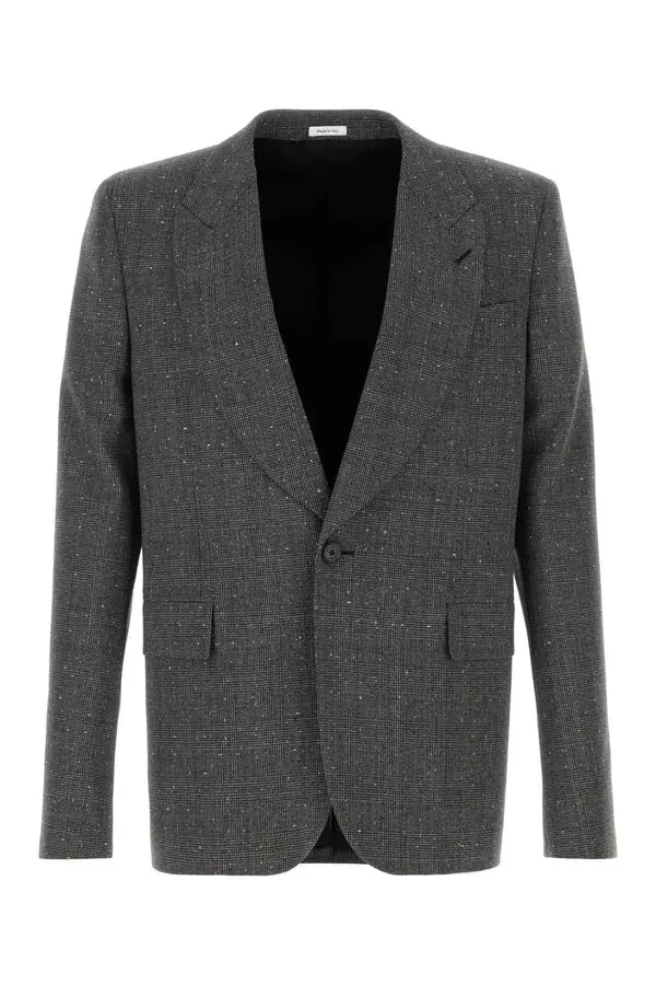 Alexander McQueen Embroidered Glencheck Blazer