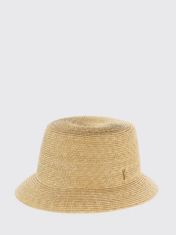 Saint Laurent Cassandre Hat In Raffia