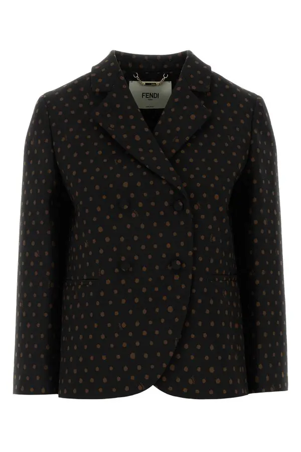 Fendi Printed Stretch Wool Blend Blazer - Multicolor