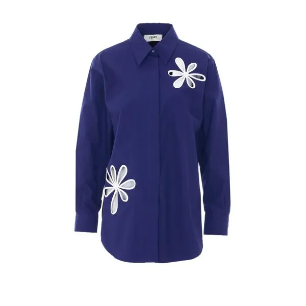Fendi Shirt With Ajour Motif - Blue