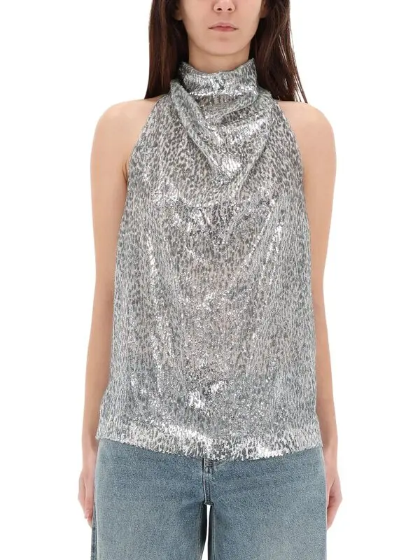 Stella McCartney Fil Coupe Top - Silver