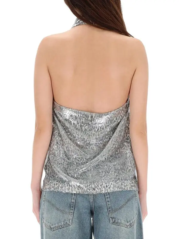 Stella McCartney Fil Coupe Top - Silver