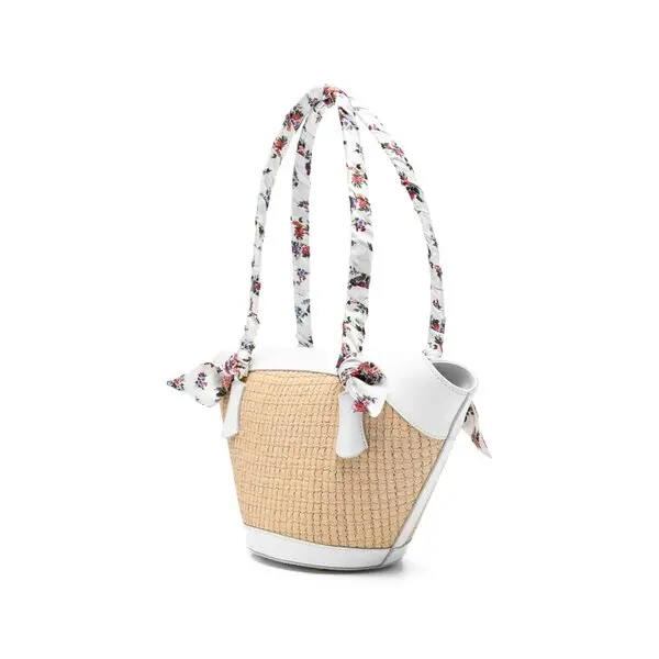 Dolce & Gabbana Floral Print Raffia Tote Bag