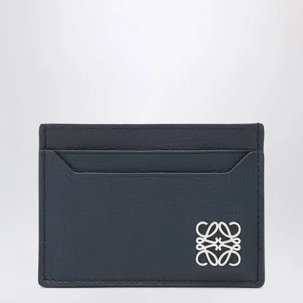 Loewe Navy Leather Anagram Card Holder - Blue