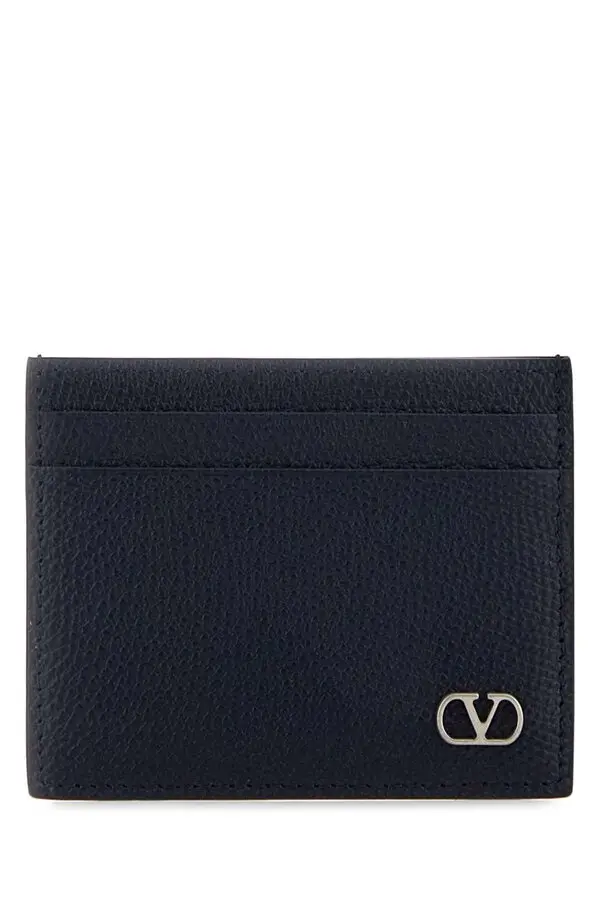 Valentino Garavani Midnight Leather Vlogo Signature Card Holder - Blue