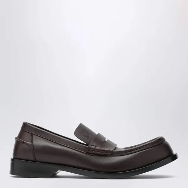 Loewe Bobine Loafers In Shiny Calfskin, Dark - Brown
