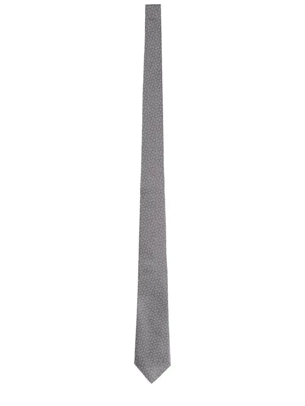 Gucci Silk Tie With Clamps