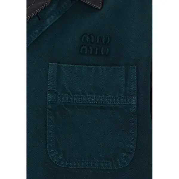 Miu Miu Logo Gabardine Single Breast Jacket