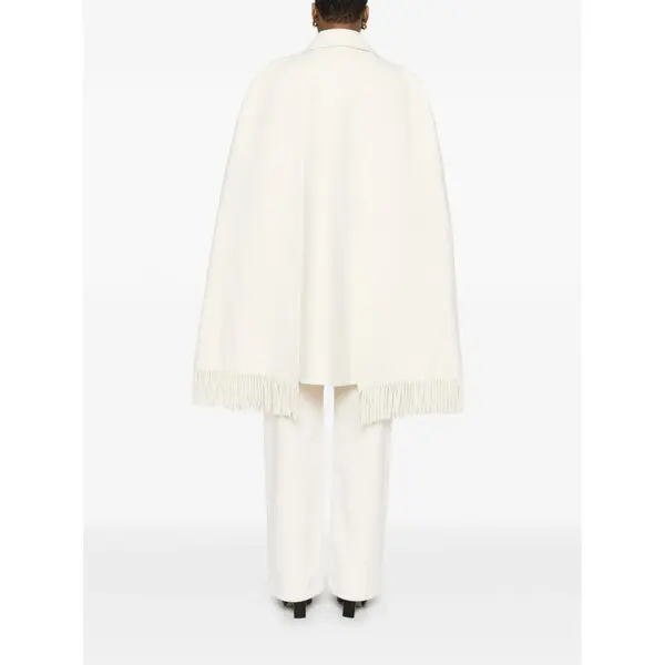 TOTEME Relaxed Fit Button Fastening Cape - Cream