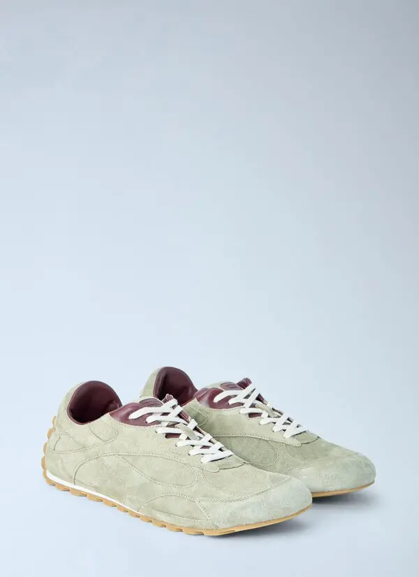 Bottega Veneta Orbit Flash Suede Sneakers - Green