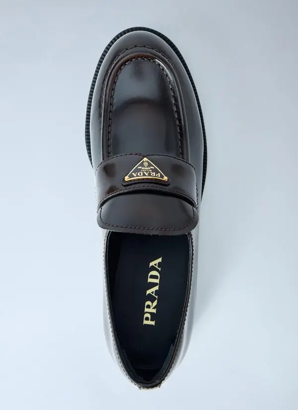 Prada Leather Loafers - Brown