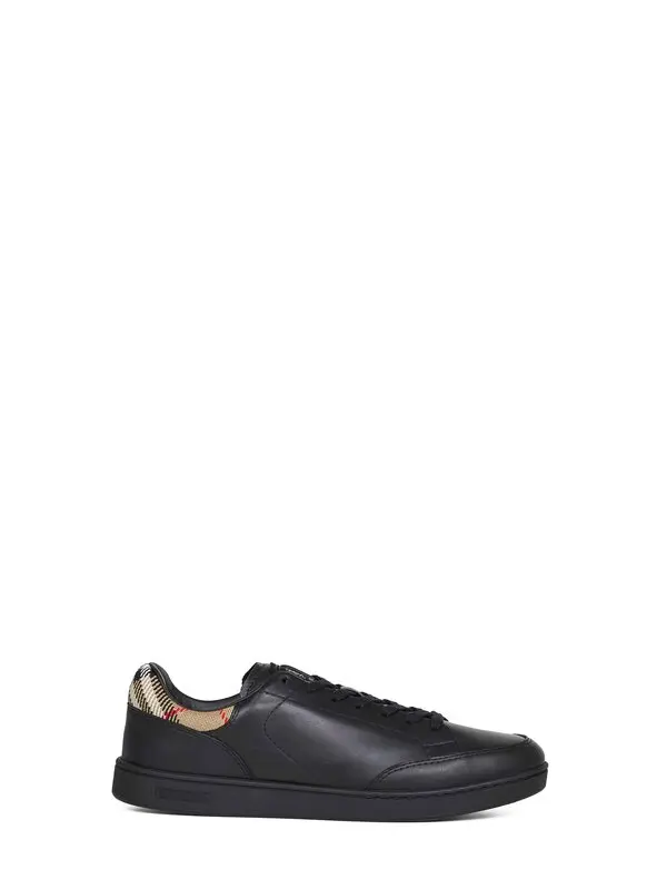 Burberry Black Calf Leather Set Sneakers