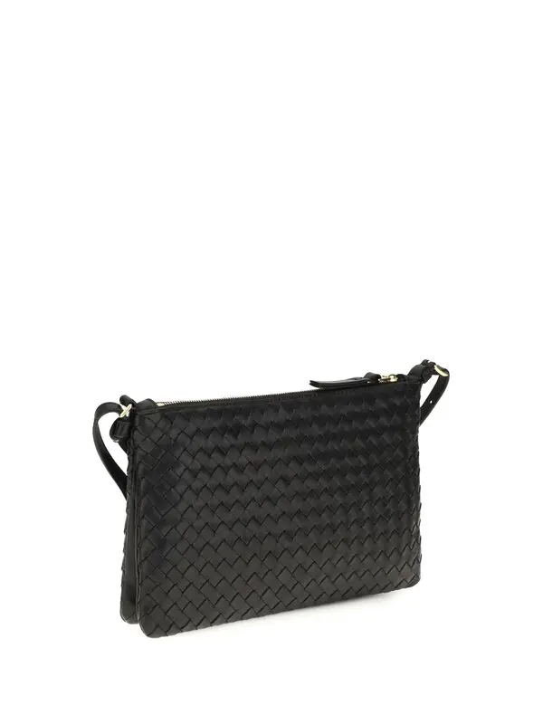 Bottega Veneta Intrecciato Shoulder Bag - Black