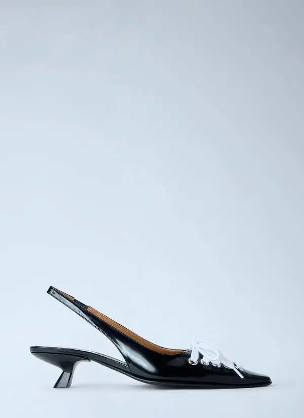 Marni Slingback Kitten Heel Pumps - Black