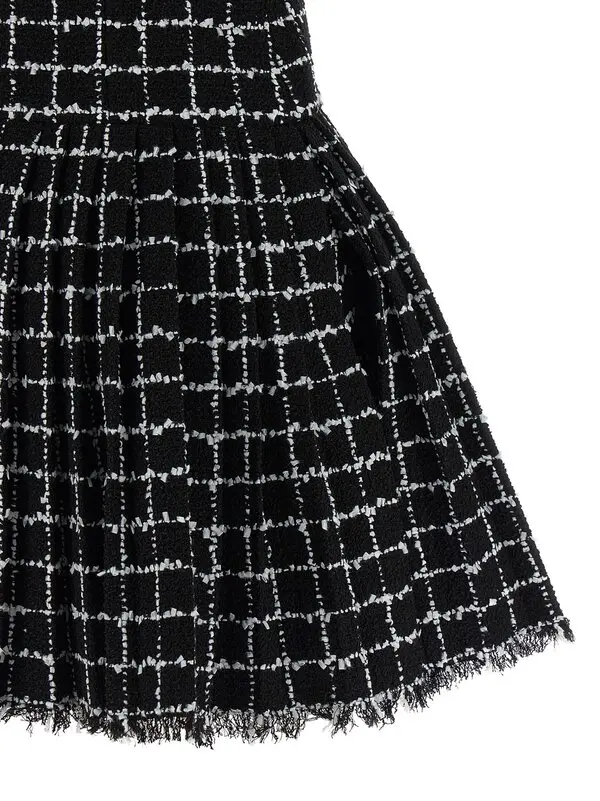Balmain Tweed Check Mini Dress - Black