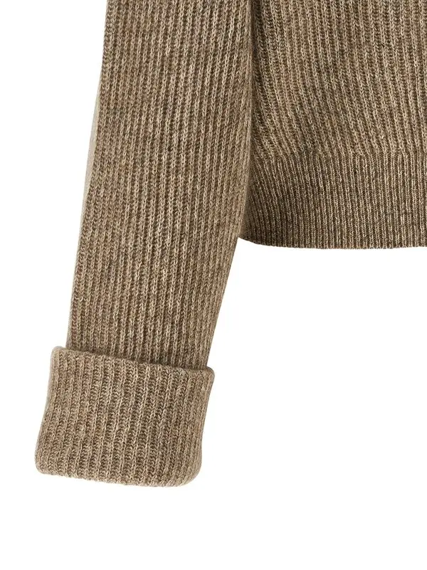 Brunello Cucinelli Shiny Zipper Pull' Cardigan