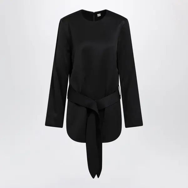 TOTEME Heavy Satin Tunic With Belt - Black