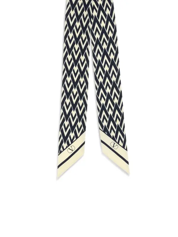 Valentino Garavani Twill Tout La V Scarf - Blue