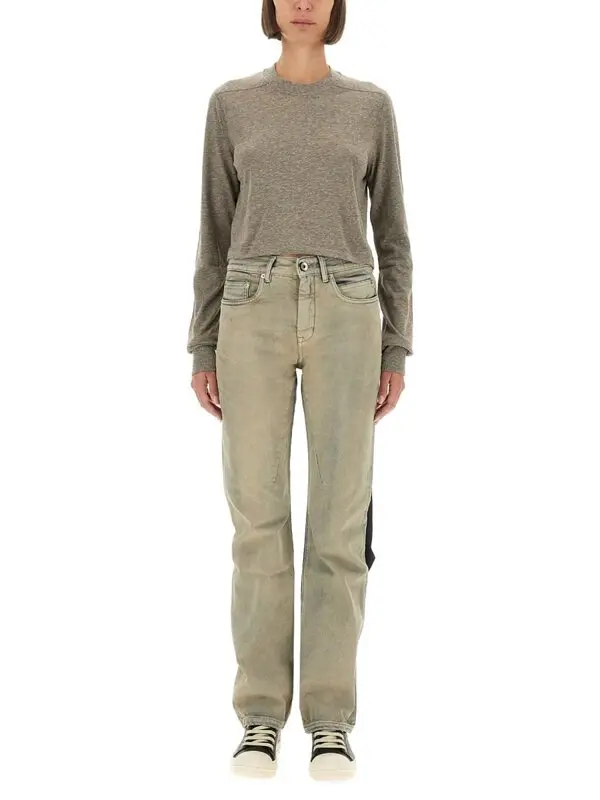 Rick Owens T-shirt Ls Cropped Small Level T - Gray
