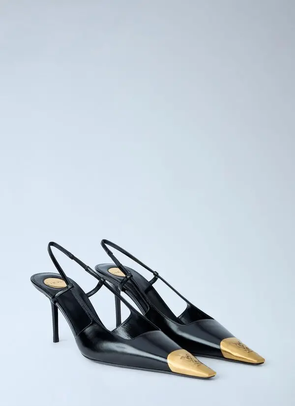 Saint Laurent Jeanne Slingback Pumps - Black