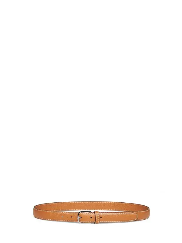 TOTEME Tan Slim Grained Leather Belt - Multicolor